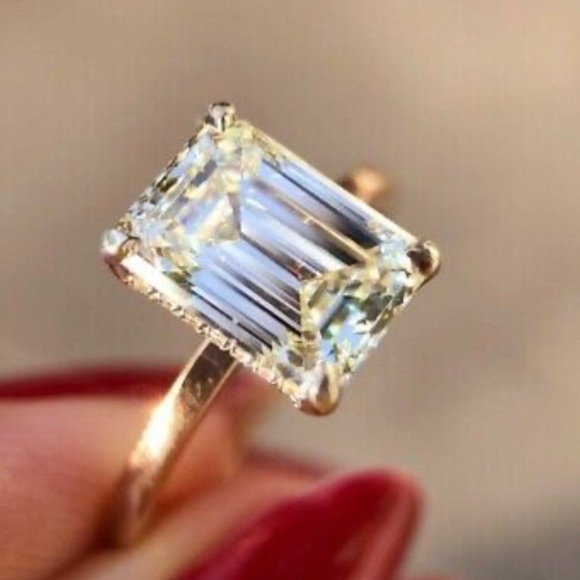 Jewelry | New 18k Rose Gold Square Diamond Stone Ring | Poshmark